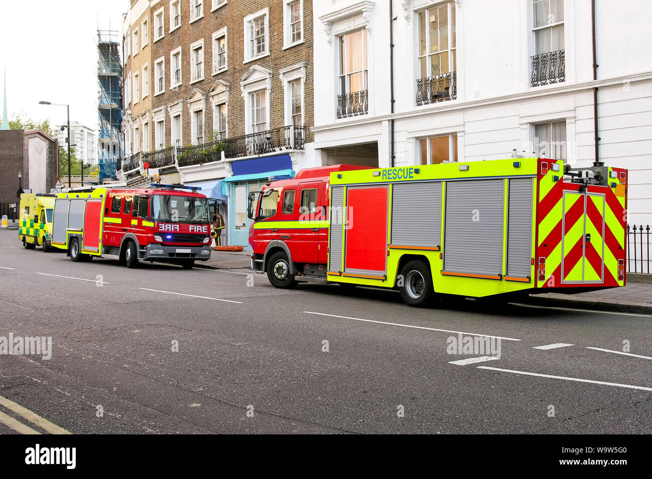Fire rescue and ambulance emergency at London streets Stock Photo - Alamy