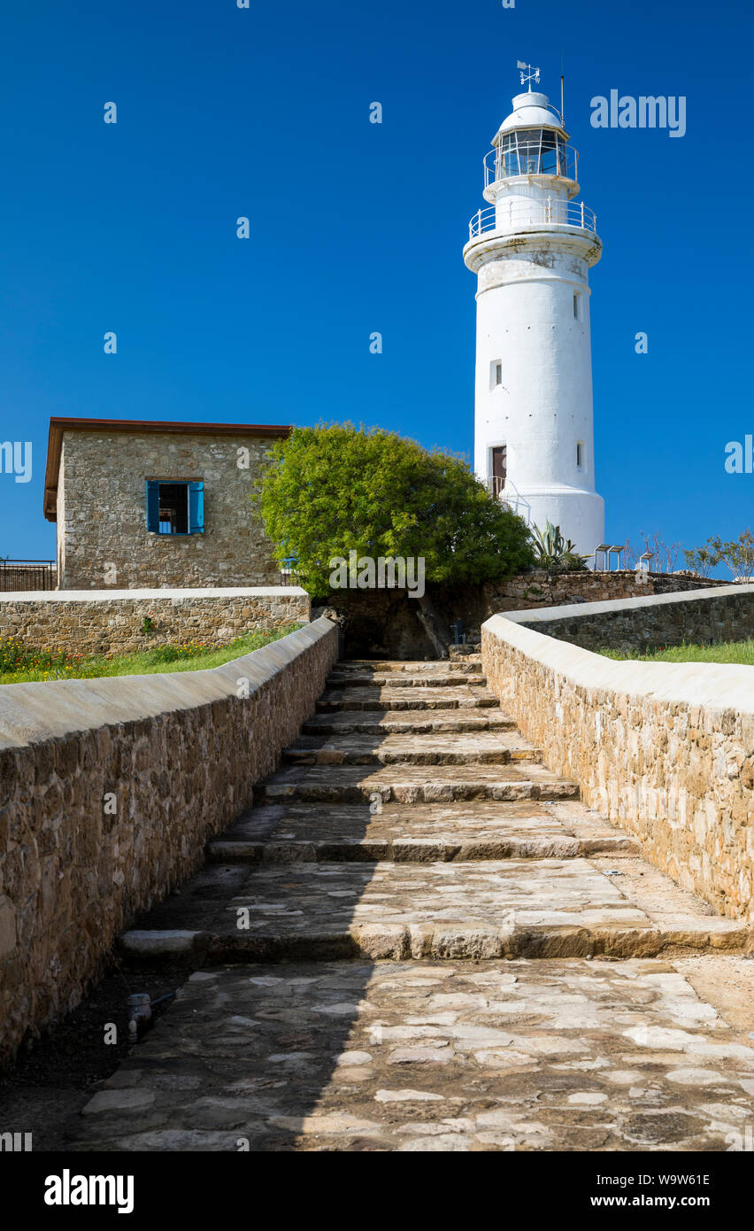 Paphos Lighthouse, Kato Pafos archaeological Park, Cyprus Stock Photo ...