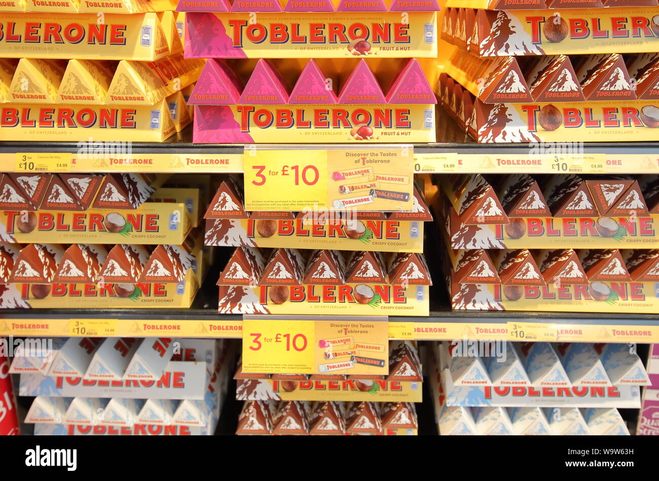 Toblerone chocolate sold at Heathrow airport London UK Stock Photo - Alamy