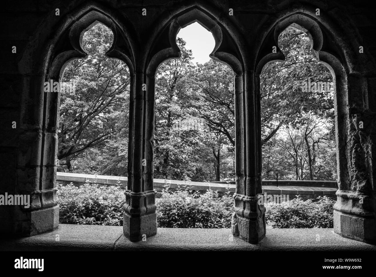 Window in a Medieval complex in Washington heights in Manhattan (NYC ...
