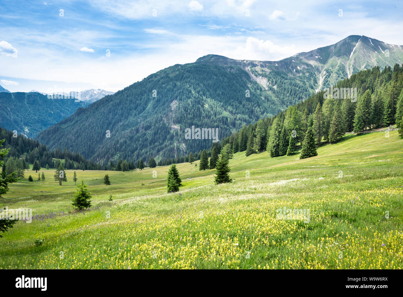 Mountain Range In Austrian Alps In Summer Stock Photo - Alamy