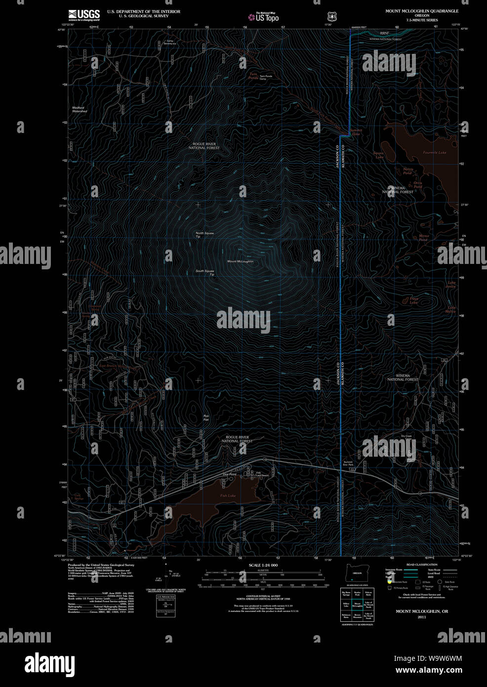 Map of mount mcloughlin hi-res stock photography and images - Alamy