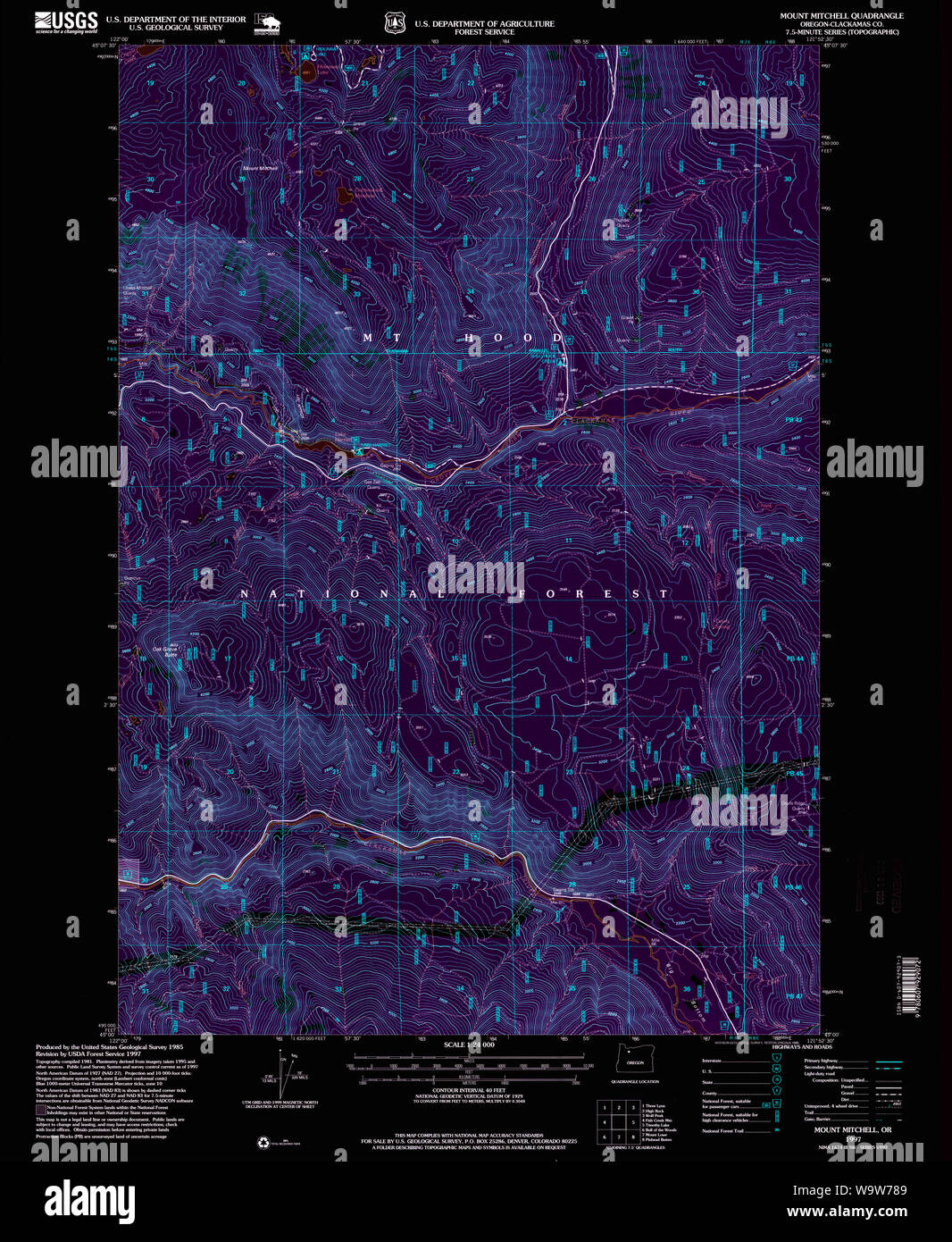 Mitchell map of oregon hi-res stock photography and images - Alamy