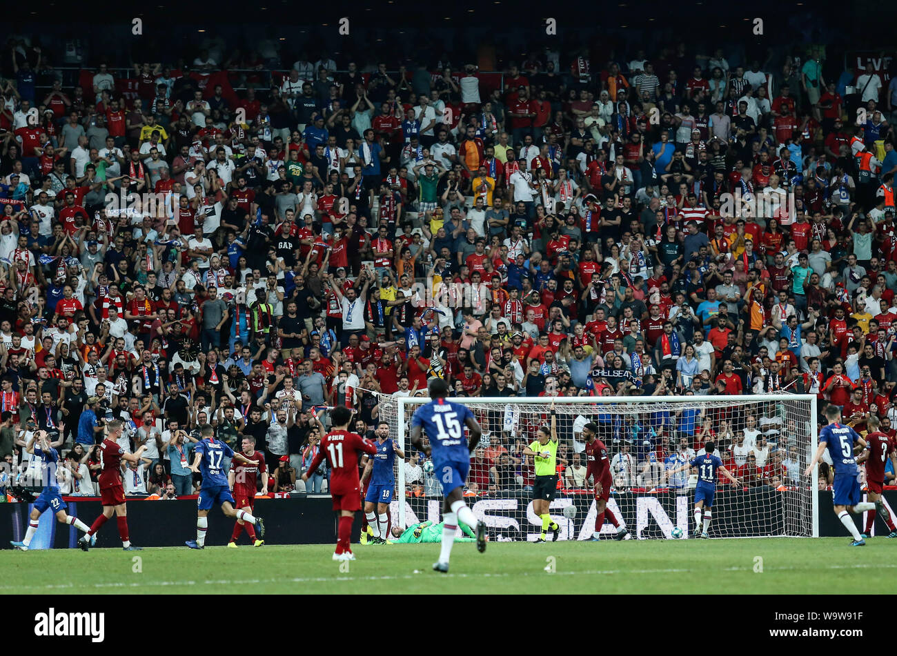 Adrian of Liverpool in action during the UEFA Super Cup Final fixture ...