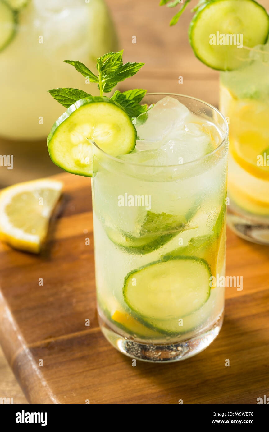 Homemade Cucumber Mint Lemonade in a Glass Stock Photo - Alamy