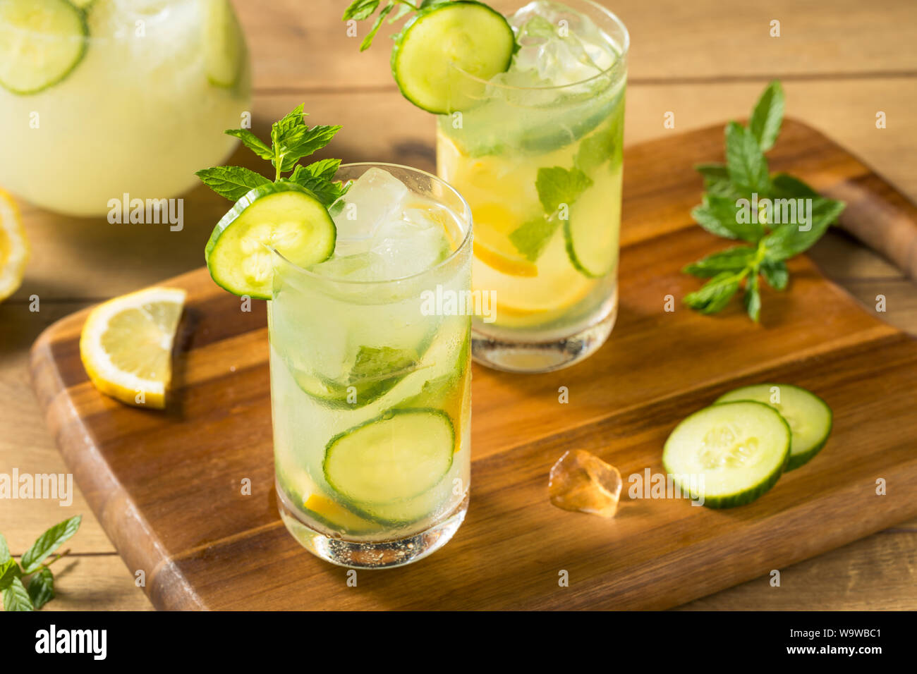 Homemade Cucumber Mint Lemonade in a Glass Stock Photo - Alamy