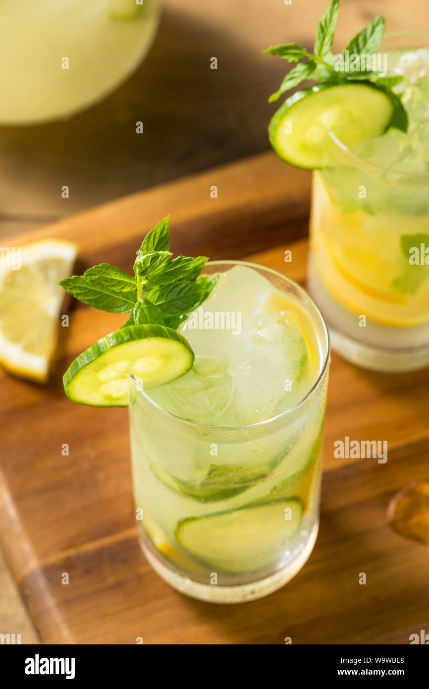 Homemade Cucumber Mint Lemonade in a Glass Stock Photo - Alamy