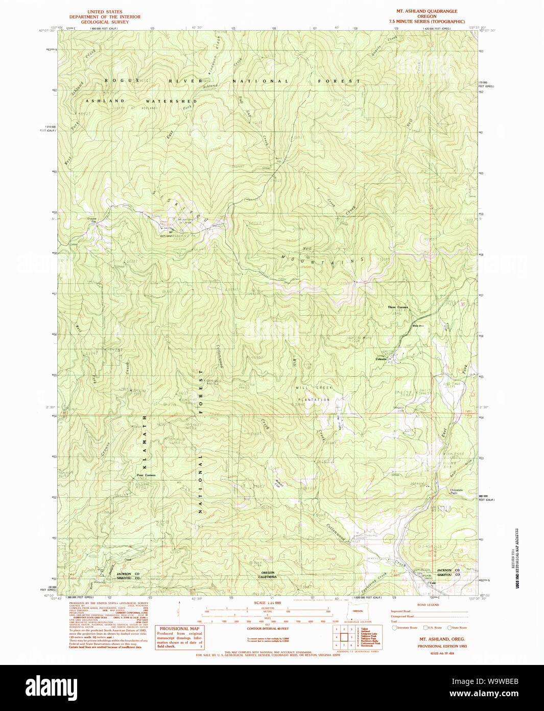 Map of ashland oregon Cut Out Stock Images & Pictures - Alamy