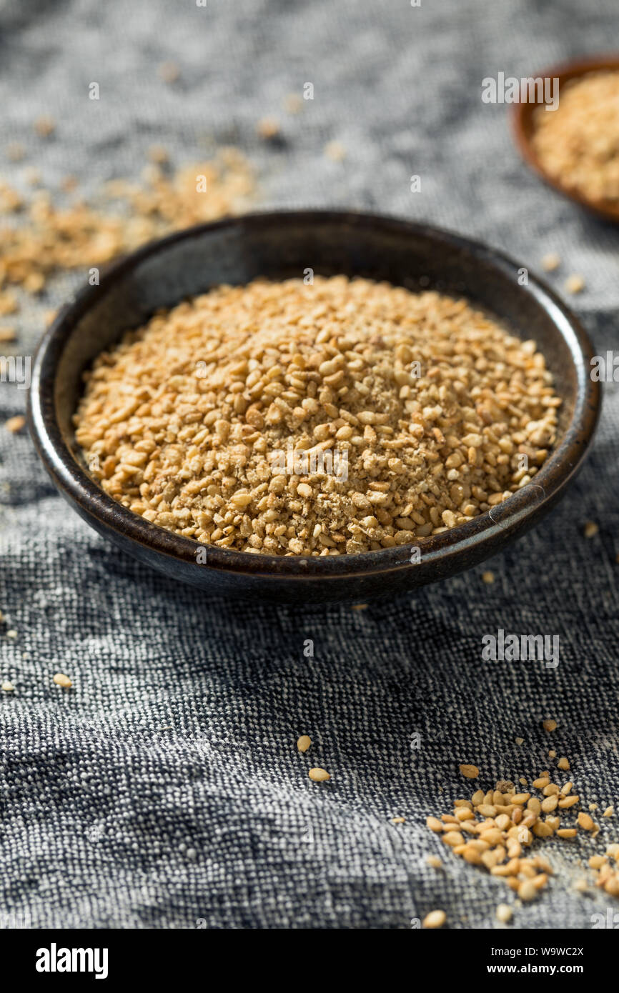 Organic Toasted Garlic Gomasio Sesame Seeds with Salt Stock Photo - Alamy