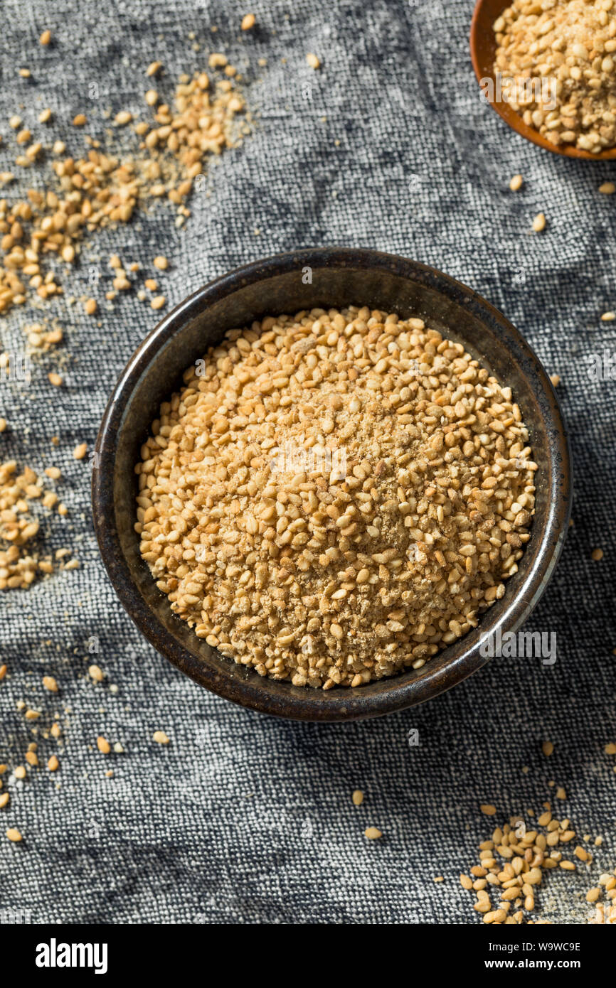 Organic Toasted Garlic Gomasio Sesame Seeds with Salt Stock Photo - Alamy