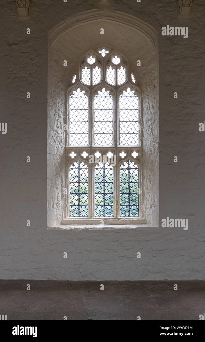 Refectory windows at Cleeve Abbey in Washford, Somerset, a Cistercian ...