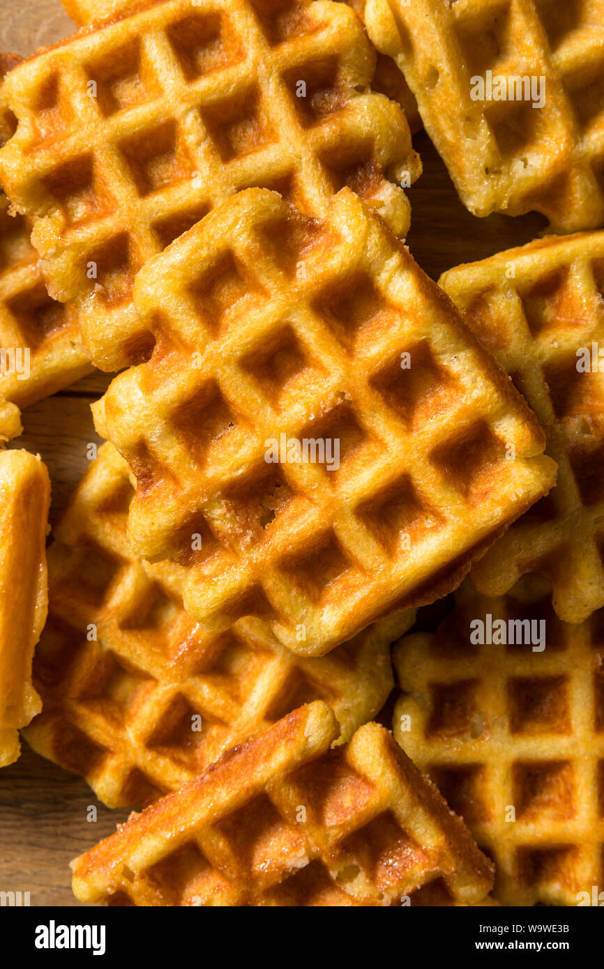 Homemade Belgian Sugar Waffles Ready to Eat Stock Photo - Alamy