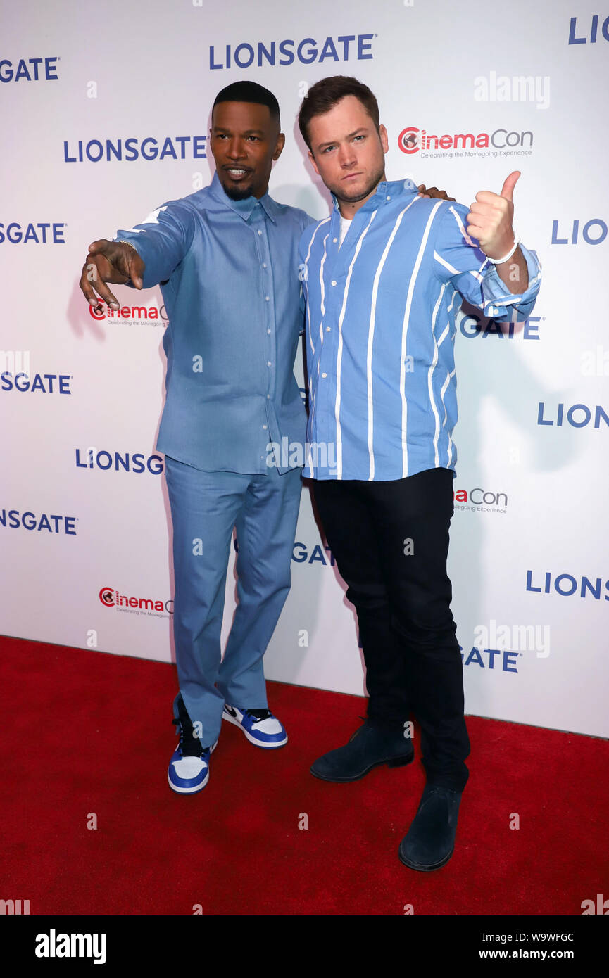 Las Vegas. NEV. USA. Jamie Foxx and Taron Egerton at the CinemaCon 2018 ...