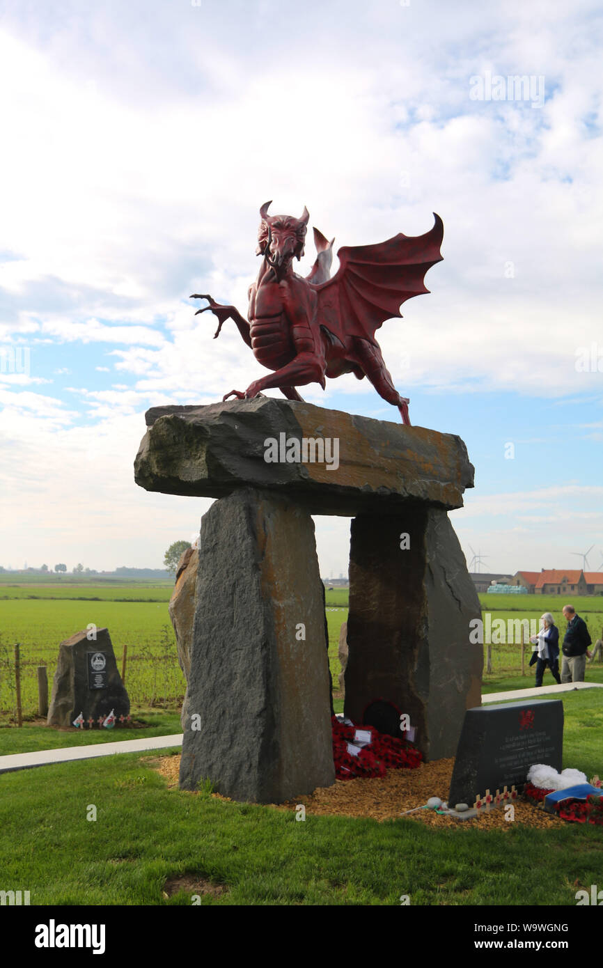 09/10/2017, Langemark-Poelkapelle, Belgium, Welsh Memorial Memorial WW1 ...