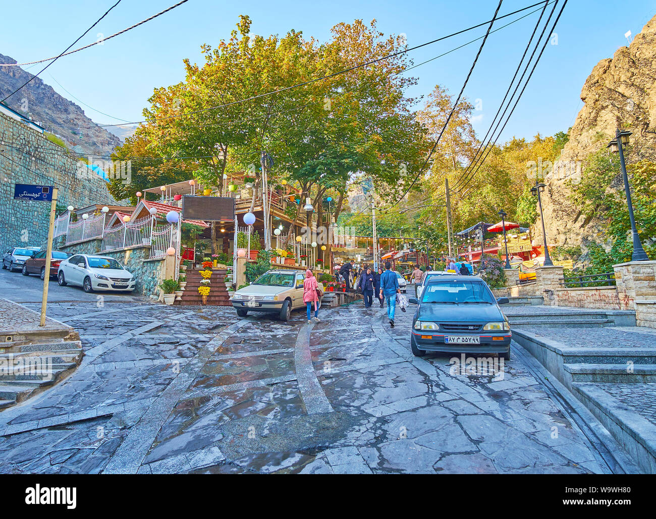 TEHRAN, IRAN - OCTOBER 25, 2017: The ascent alley of Darband ...