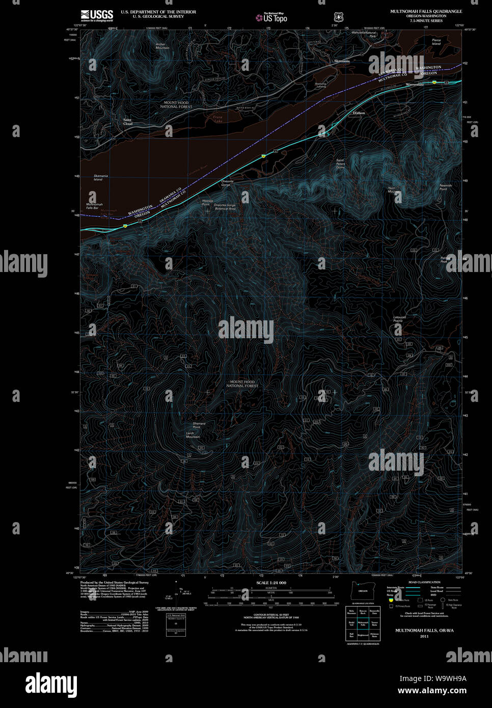 Multnomah map hi-res stock photography and images - Alamy