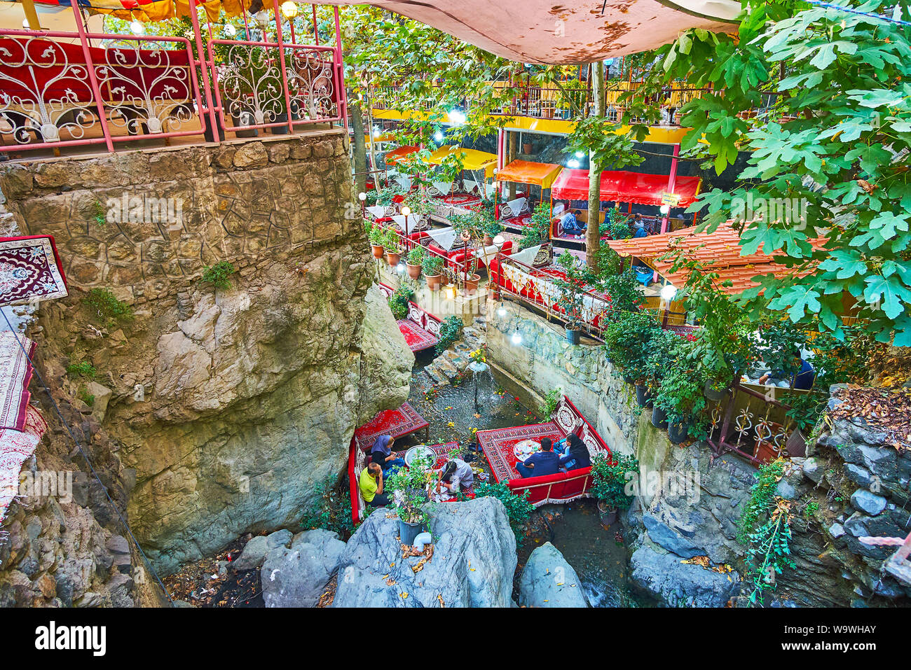 TEHRAN, IRAN - OCTOBER 25, 2017: The cozy restaurant is located in ...