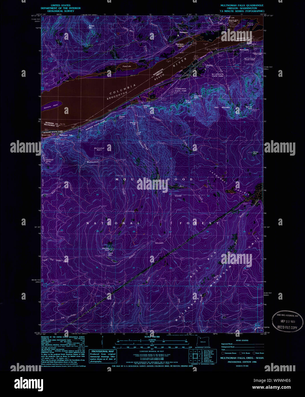 Multnomah falls map hi-res stock photography and images - Alamy