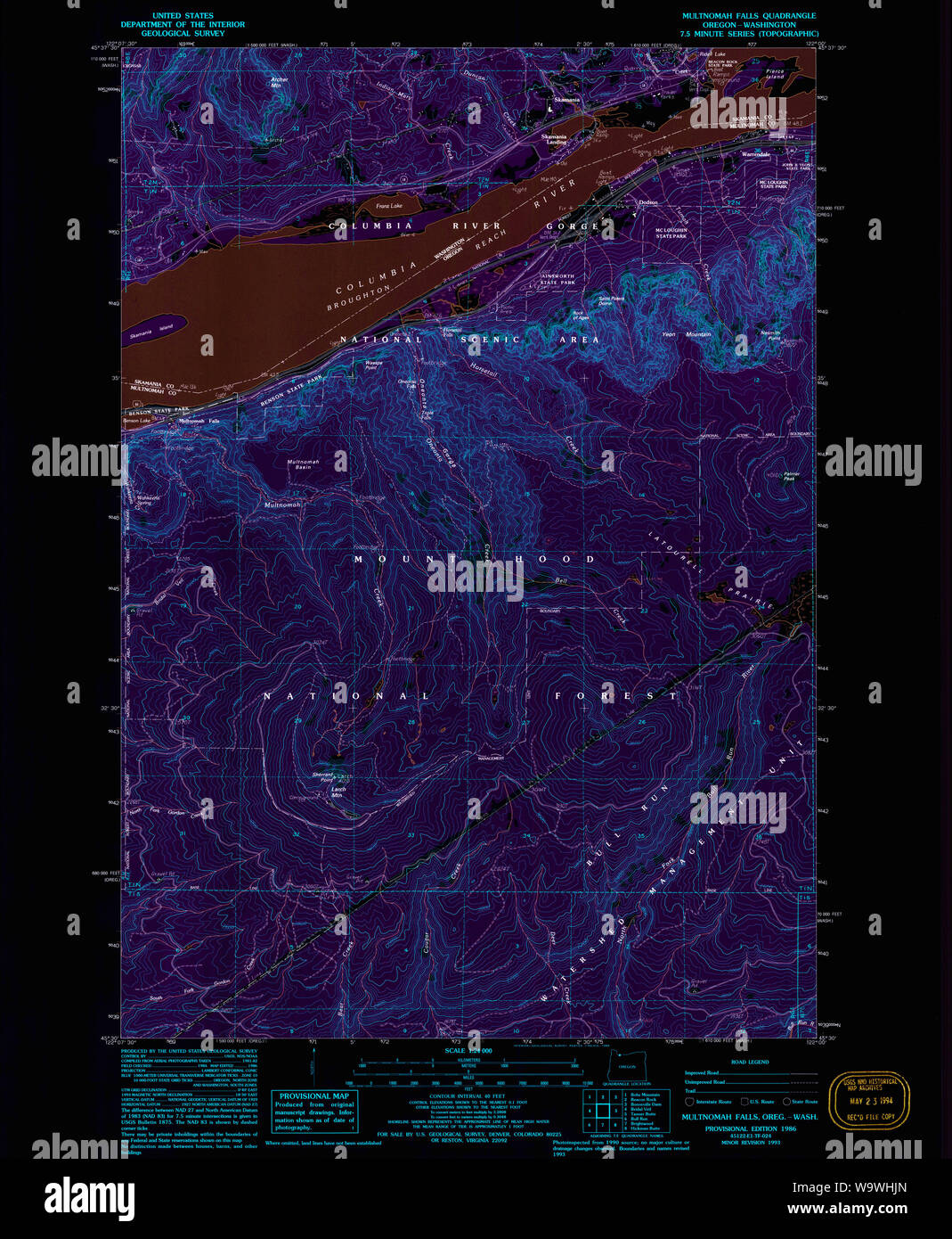 Multnomah falls map hi-res stock photography and images - Alamy