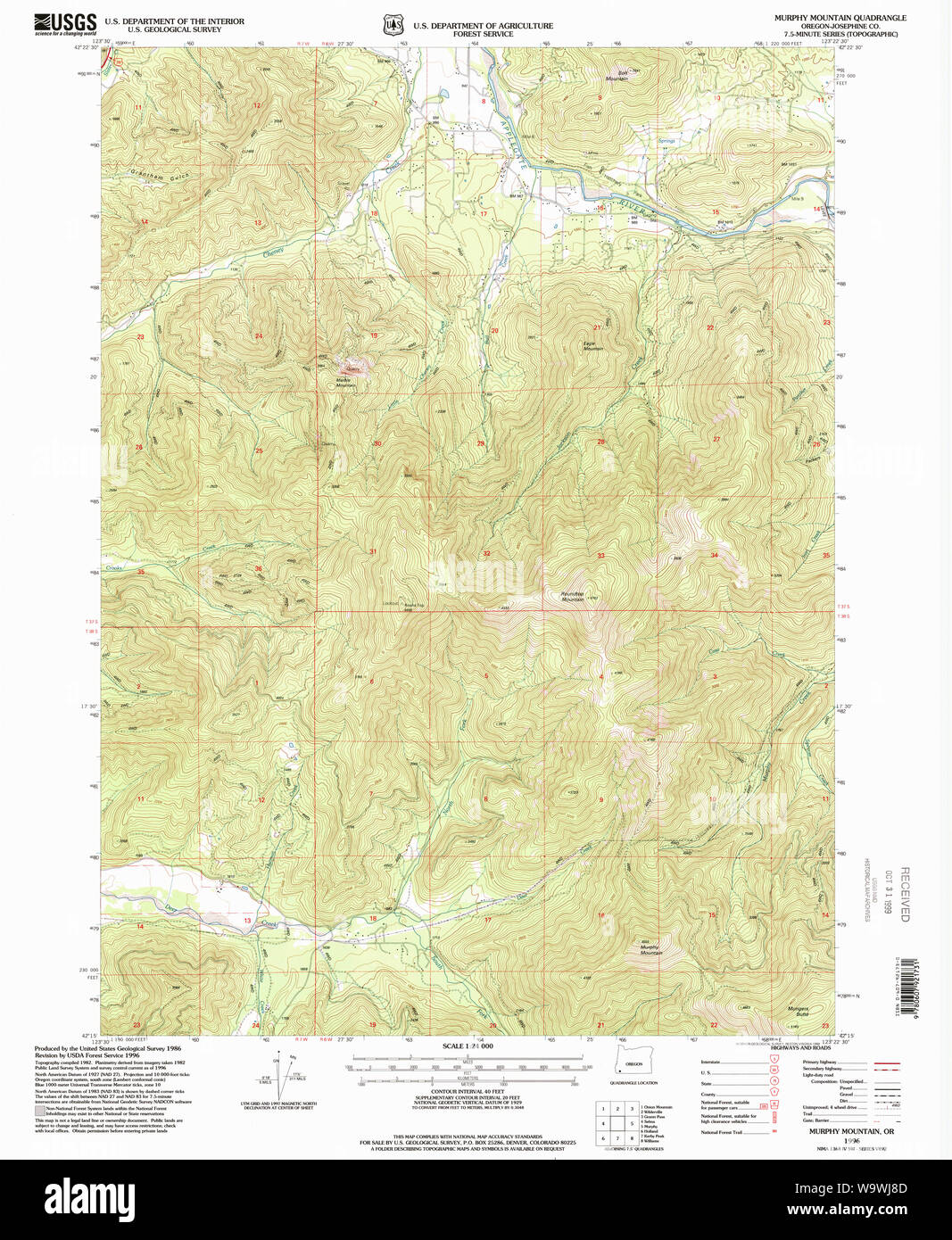 USGS Topo Map Oregon Murphy Mountain 280891 1996 24000 Restoration ...