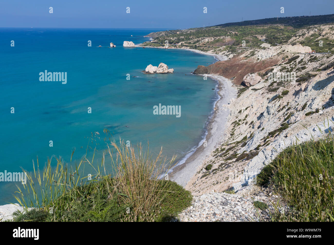 Petra tou Romiou viewpoint (Aphrodite's Rock), Cyprus Stock Photo - Alamy