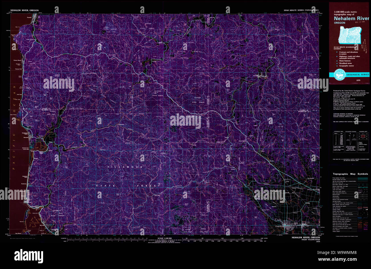 Map of nehalem hi-res stock photography and images - Alamy