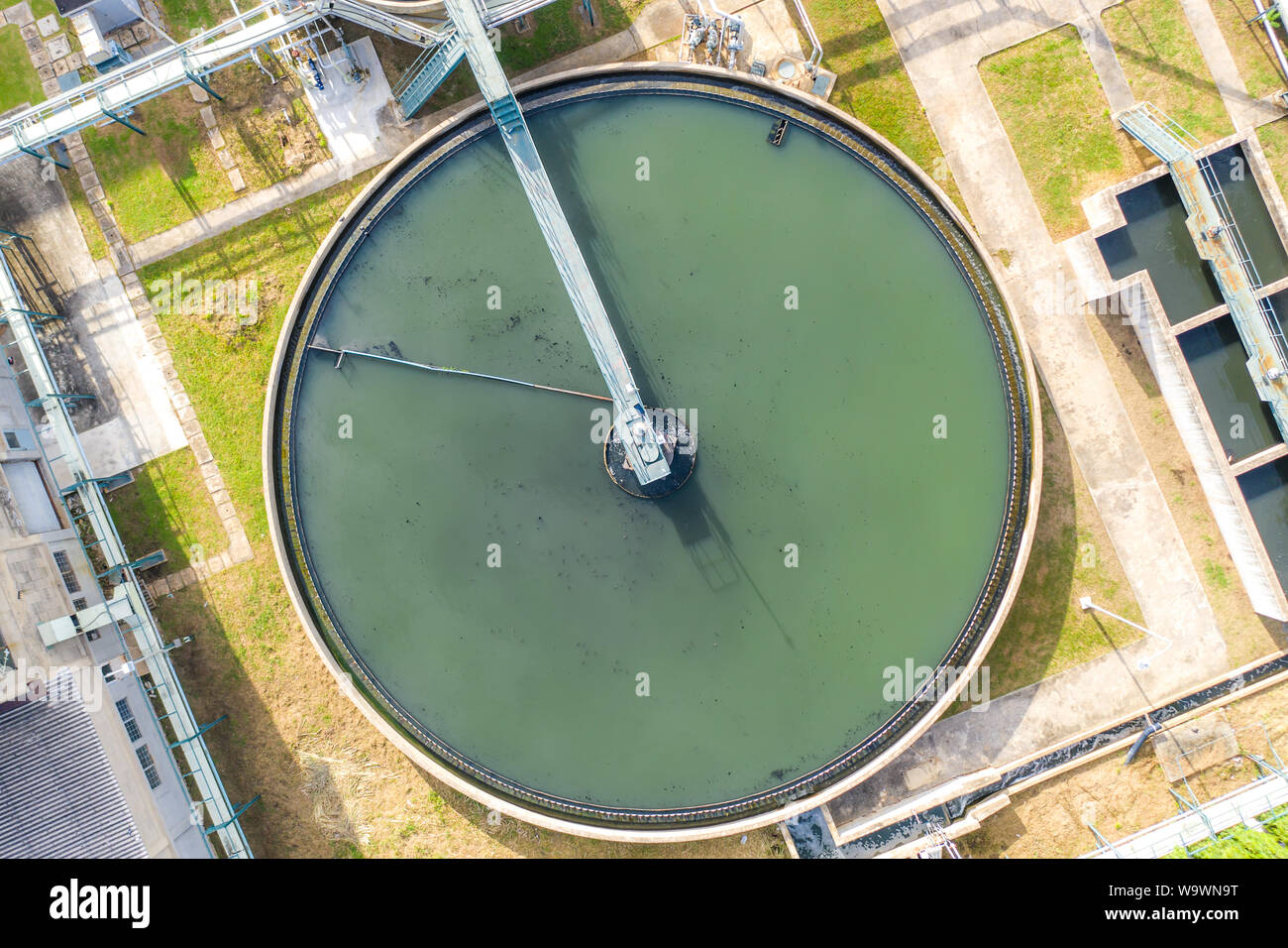 Top view of Recirculation Solid contact Clarifier Sedimentation Tank ...