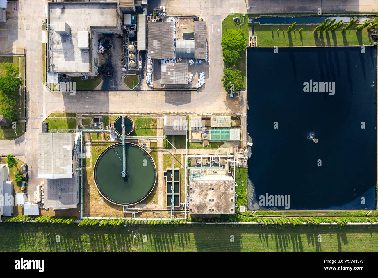 Top view of Recirculation Solid contact Clarifier Sedimentation Tank ...