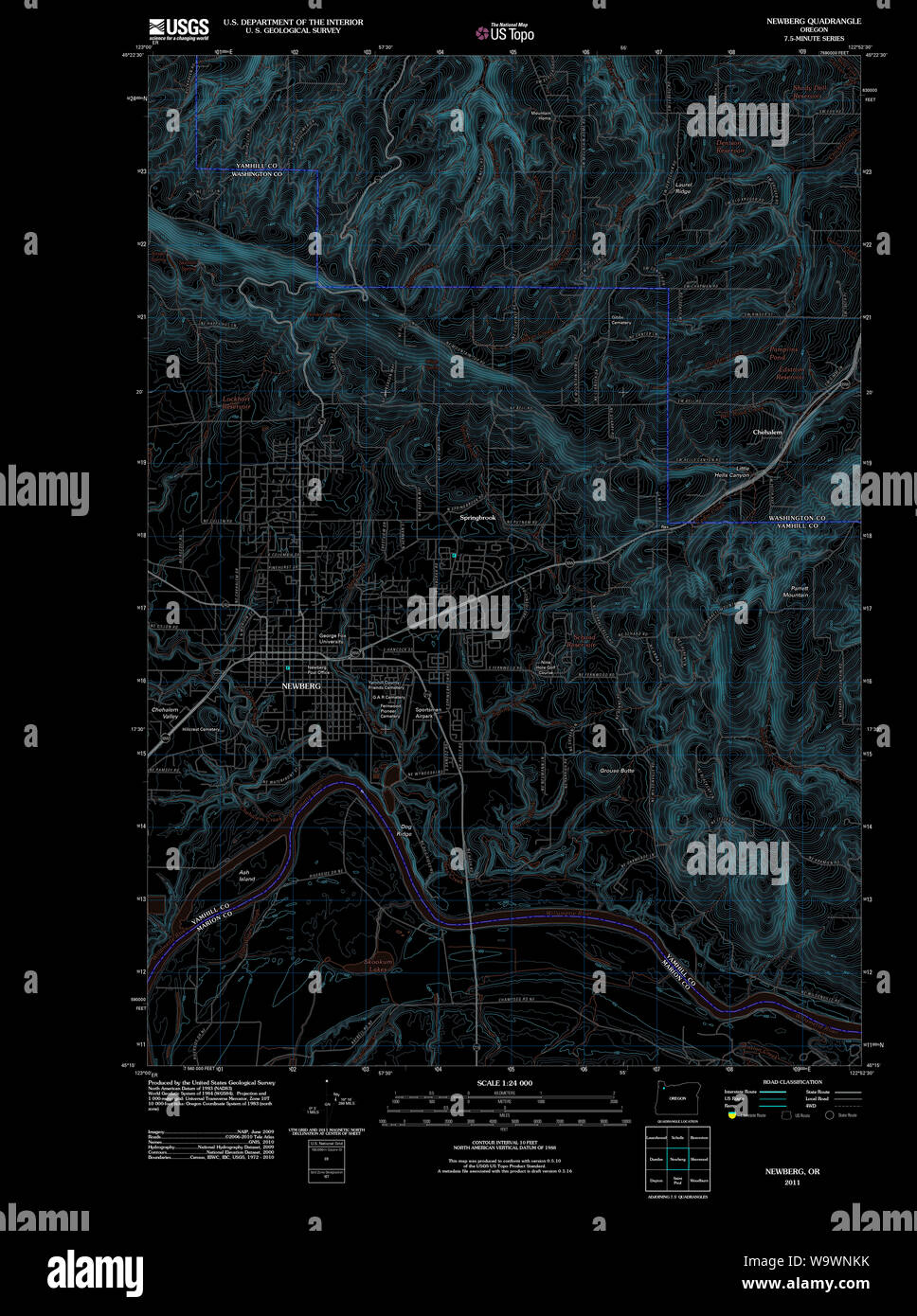 Map of newberg oregon hi-res stock photography and images - Alamy