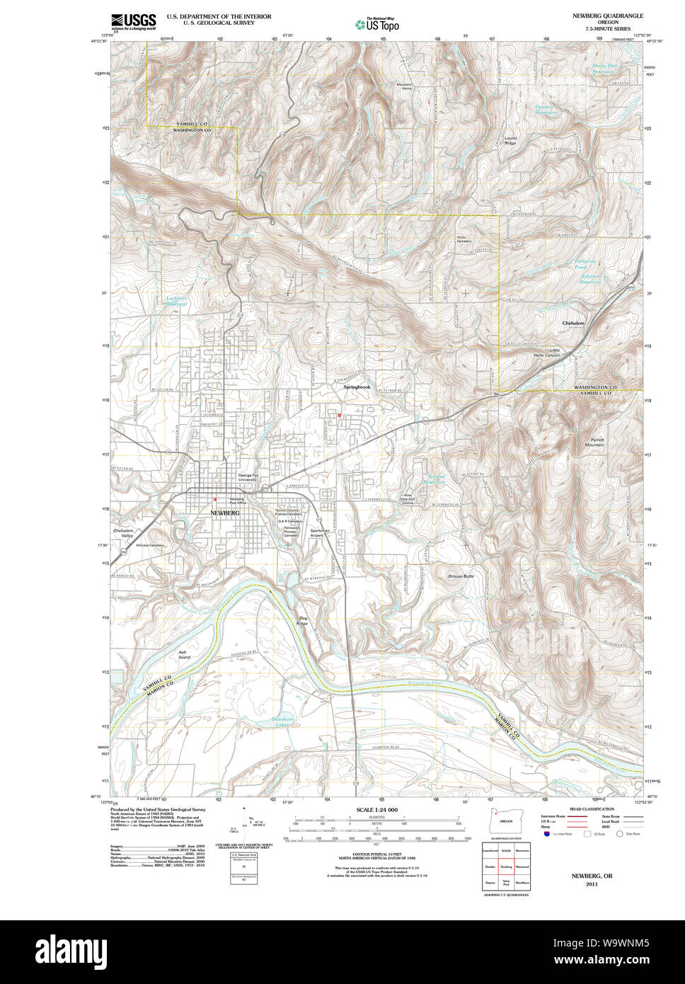 Map of newberg oregon Cut Out Stock Images & Pictures - Alamy