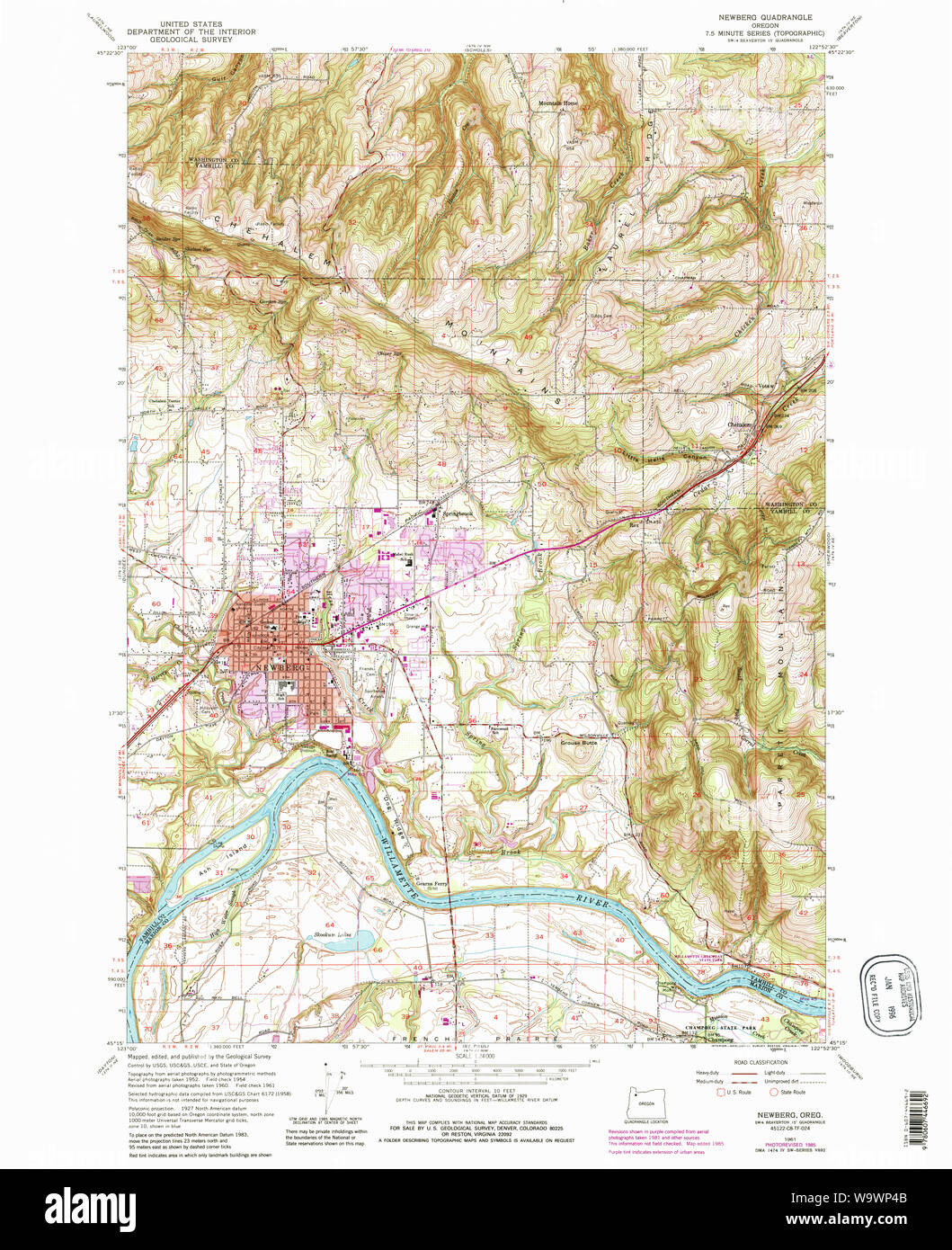 Map of newberg hi-res stock photography and images - Alamy