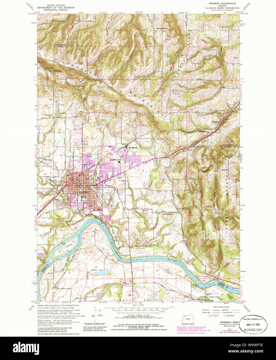 Map of newberg oregon Cut Out Stock Images & Pictures - Alamy