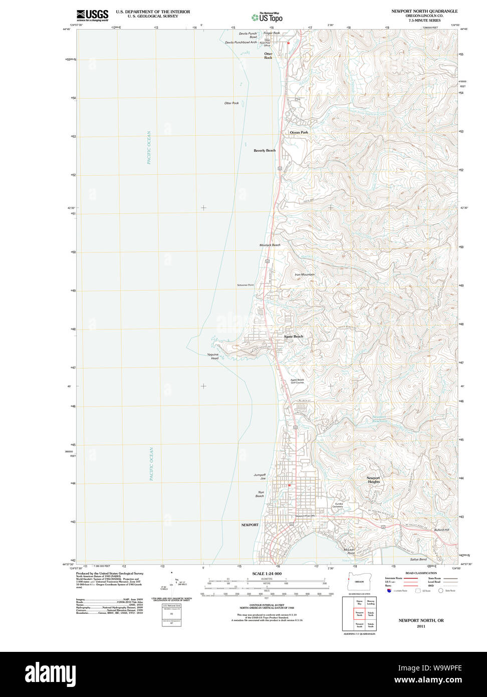 Map of newport oregon hi-res stock photography and images - Alamy