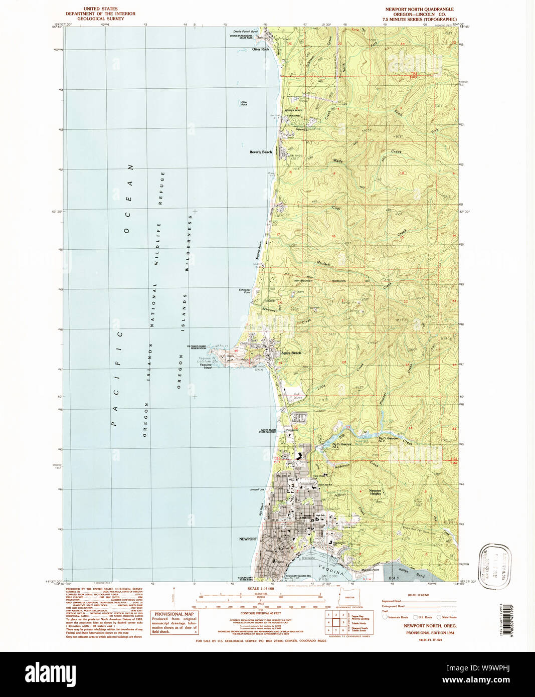 Map of newport oregon hi-res stock photography and images - Alamy