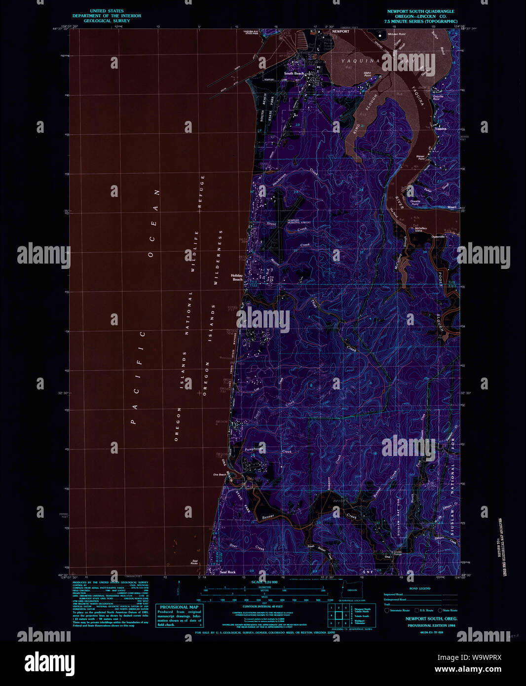 Map of newport oregon hi-res stock photography and images - Alamy