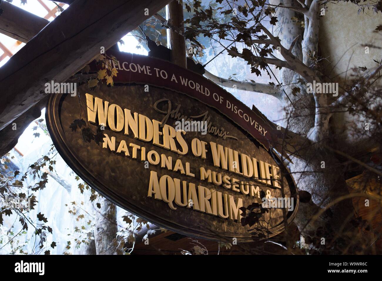A sign near the entrance at Johnny Morris' Wonders of Wildlife National ...