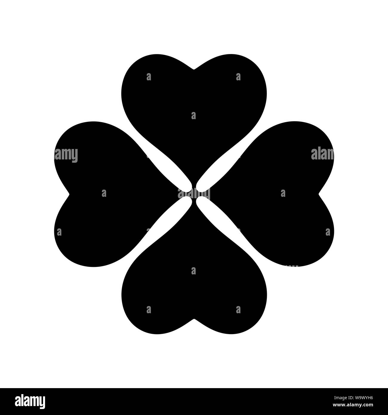 Silhouette clover four leaves hi-res stock photography and images - Alamy