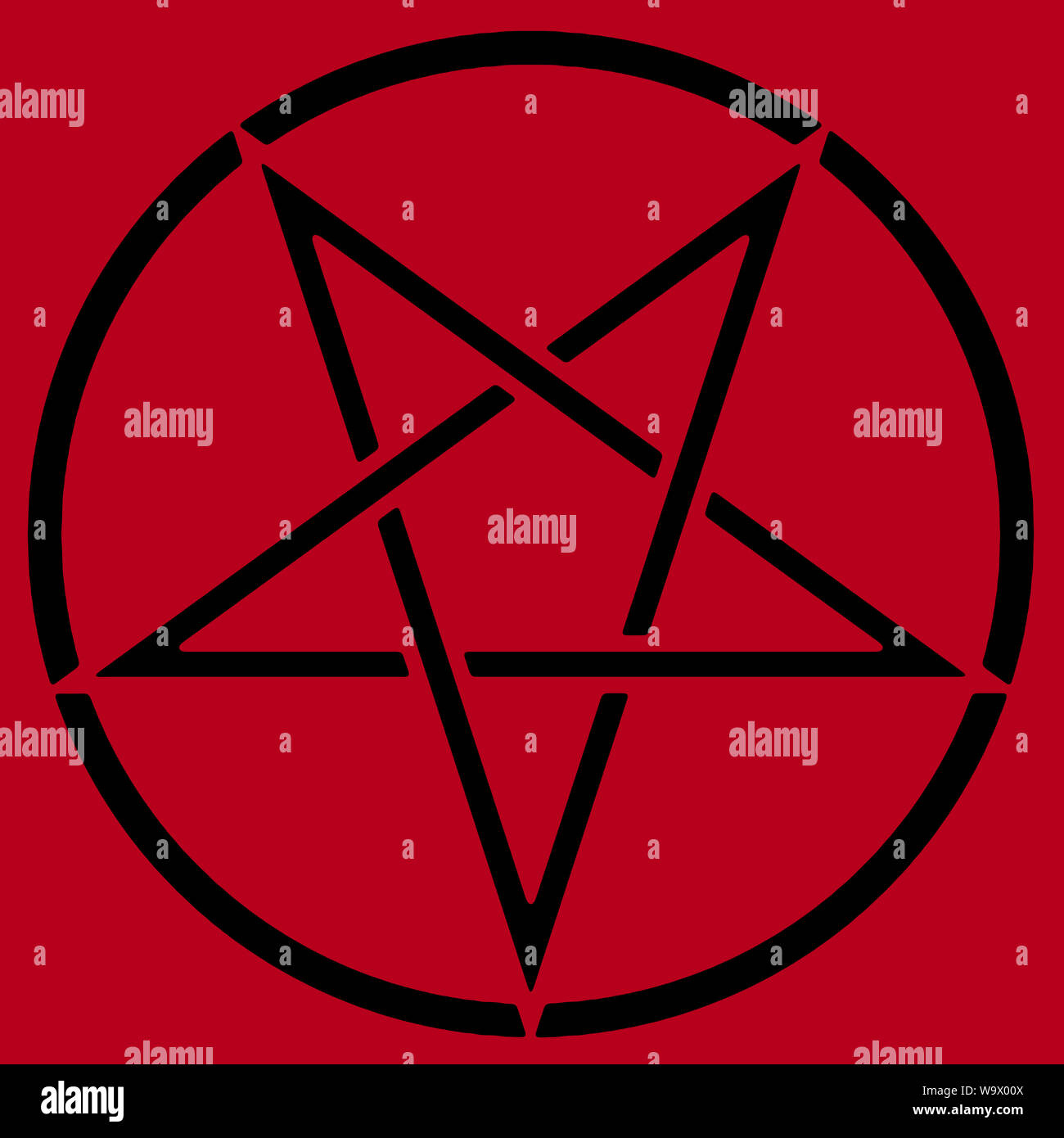 Inverted pentagram on black hi-res stock photography and images - Alamy