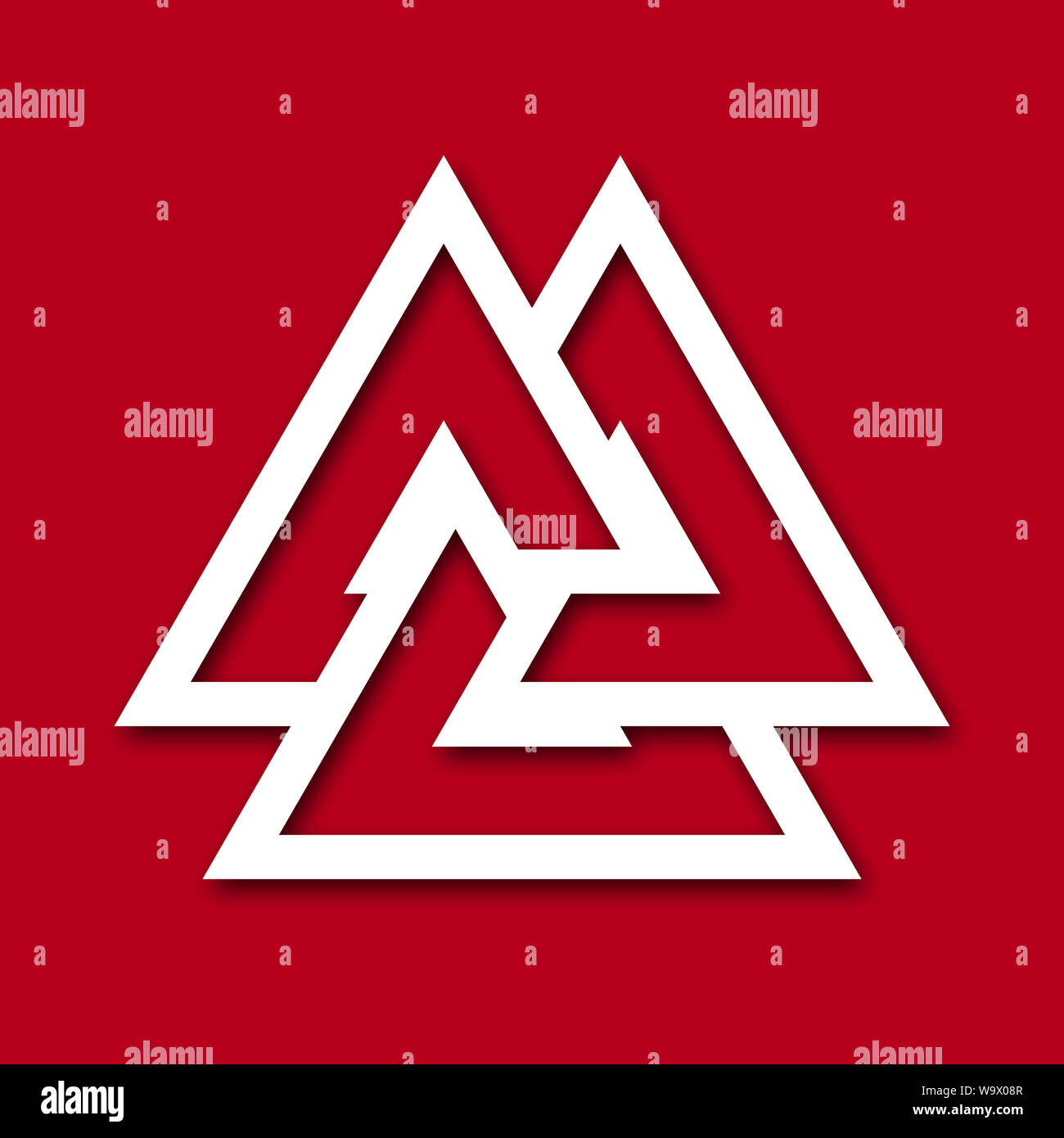 Valknut 1 (red shadow Stock Photo - Alamy