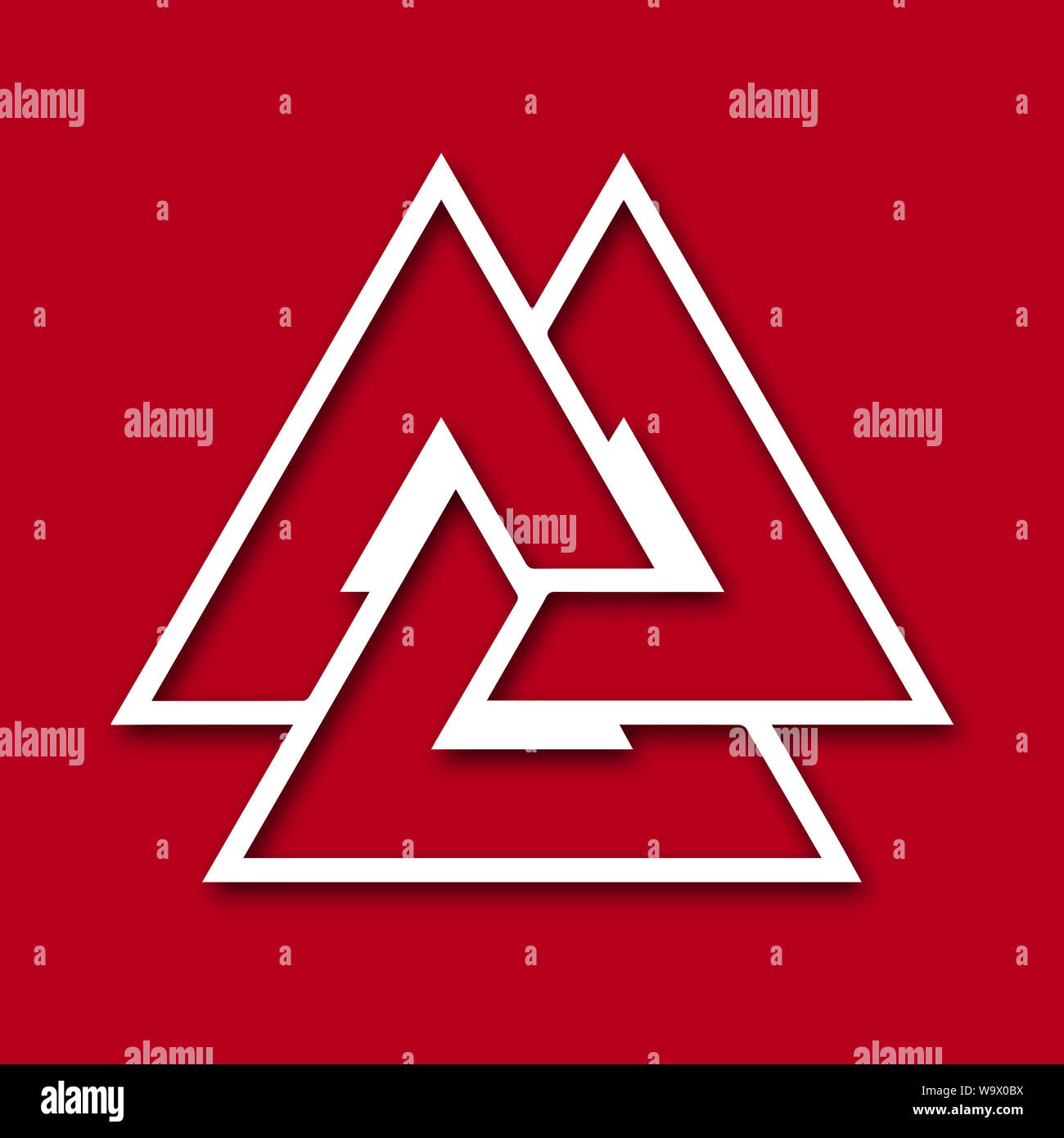 Valknut 3 (red shadow Stock Photo - Alamy