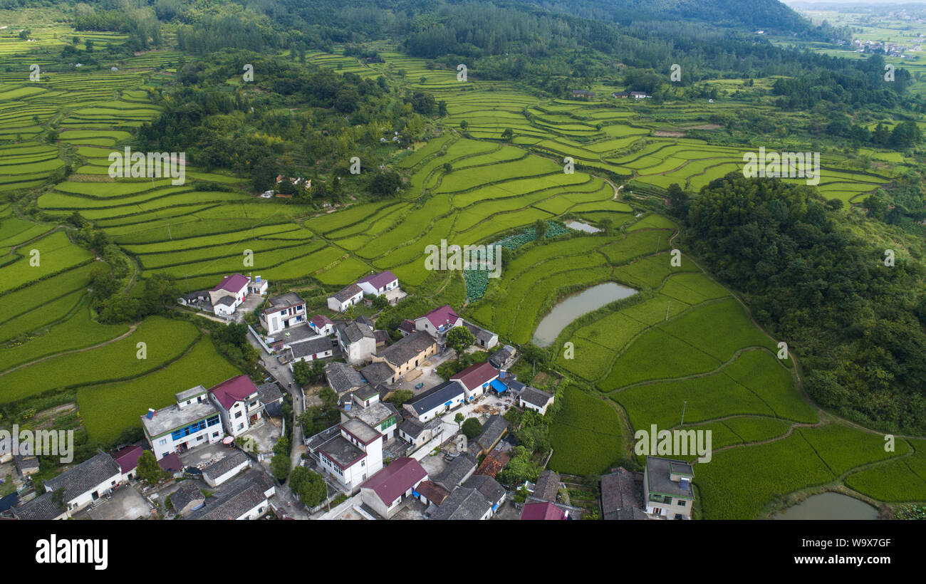 Anhui, Anhui, China. 16th Aug, 2019. Anhui, CHINA-Aerial photo shows ...