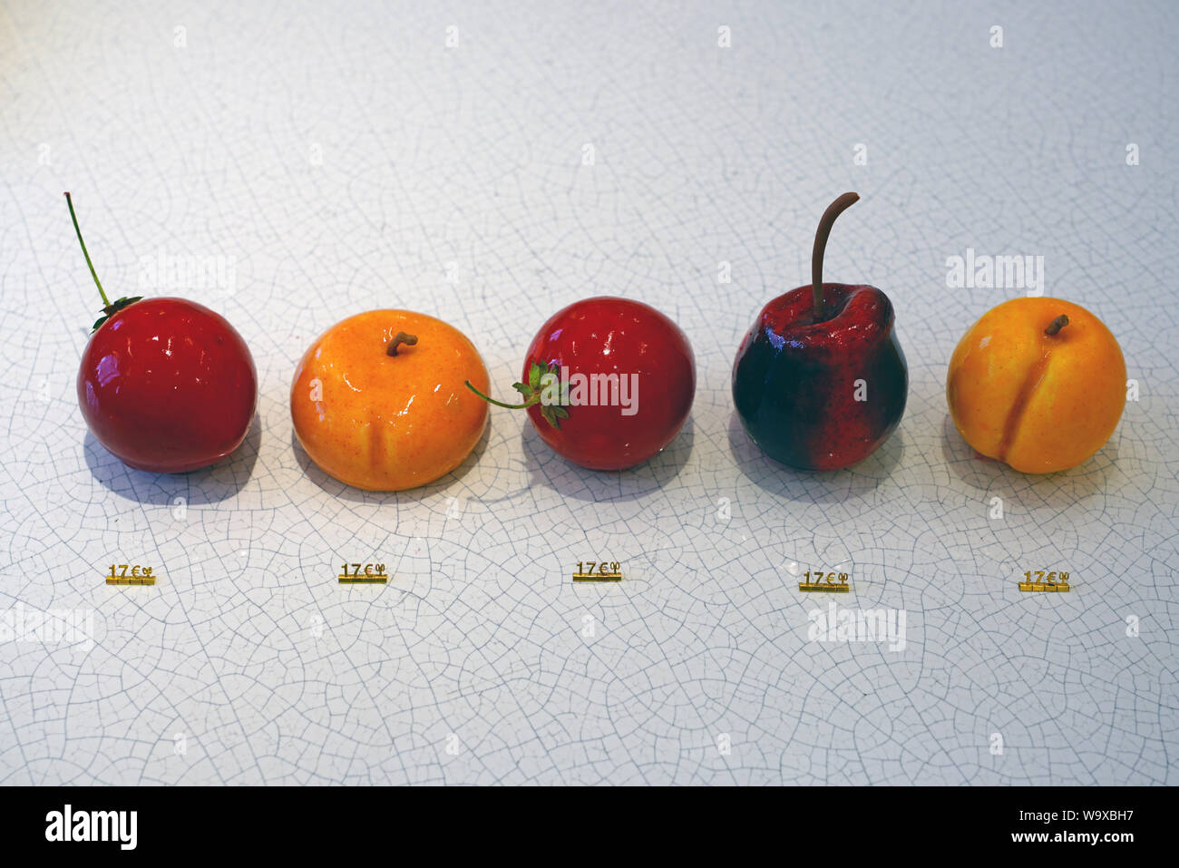 View of the Instagram famous realistic fruit pastries by French pastry ...