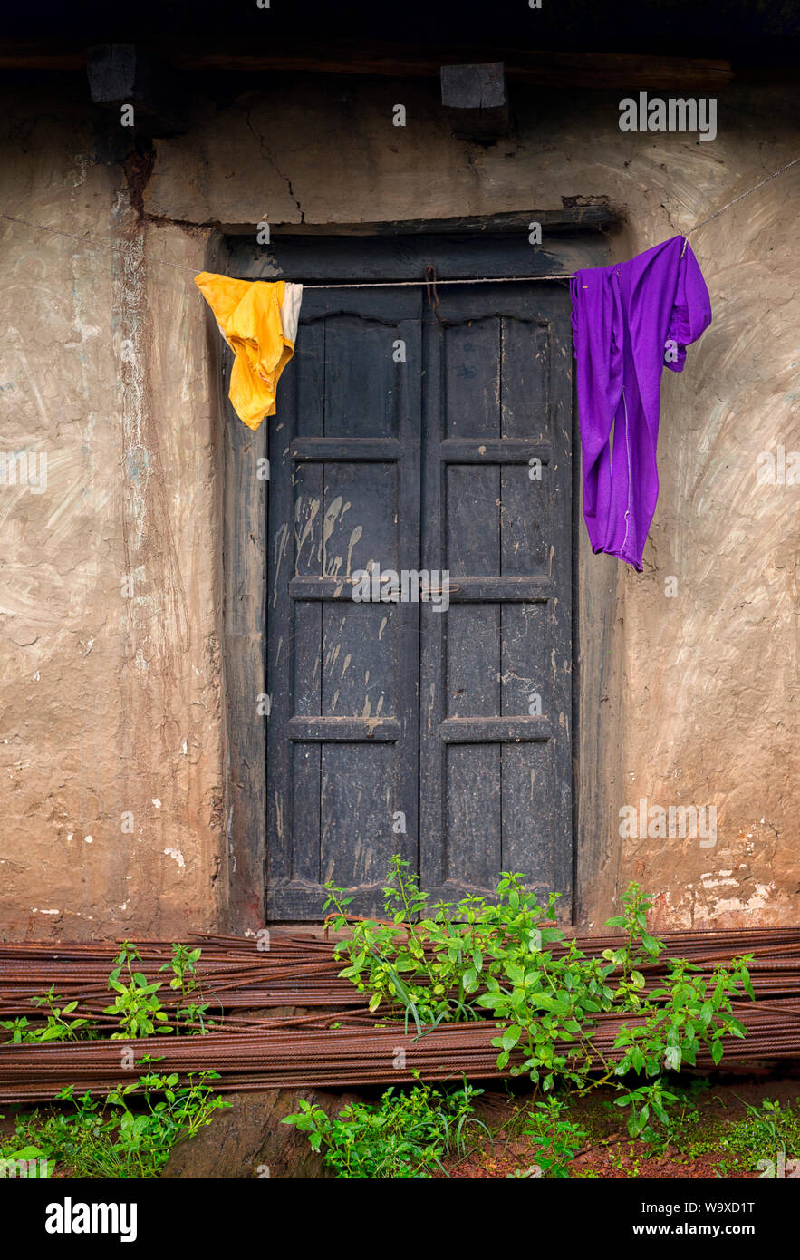 Rustic Village door in a village near Jagdalpur,Chhattisgarh,India,Asia ...