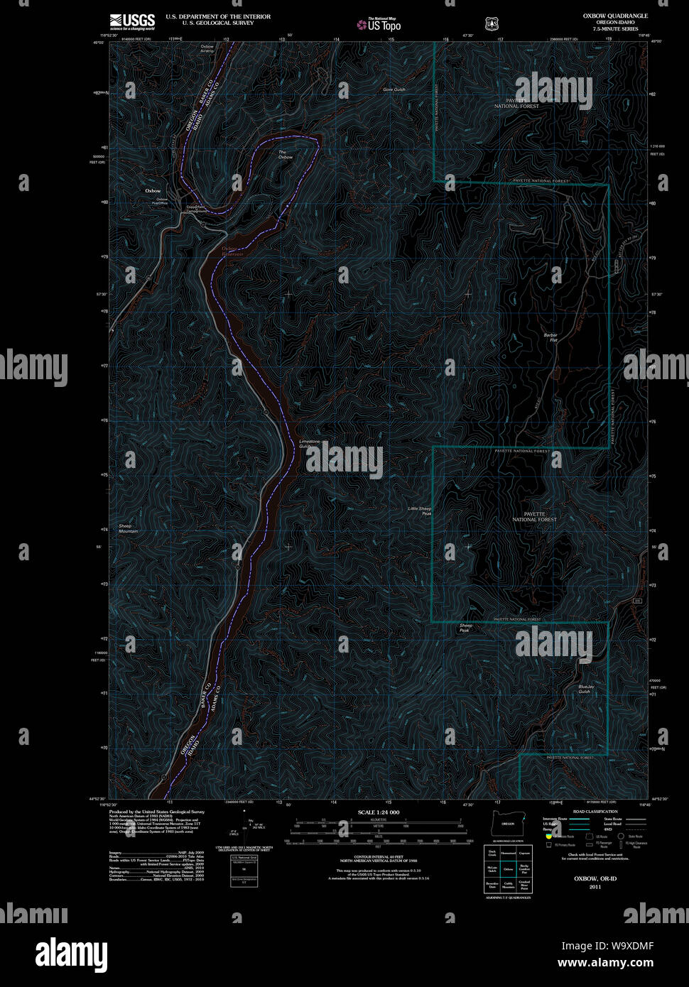 Map of oxbow hi-res stock photography and images - Alamy