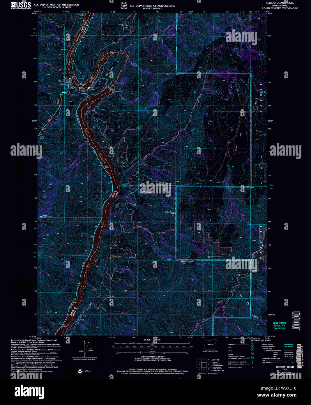 Map of oxbow hi-res stock photography and images - Alamy