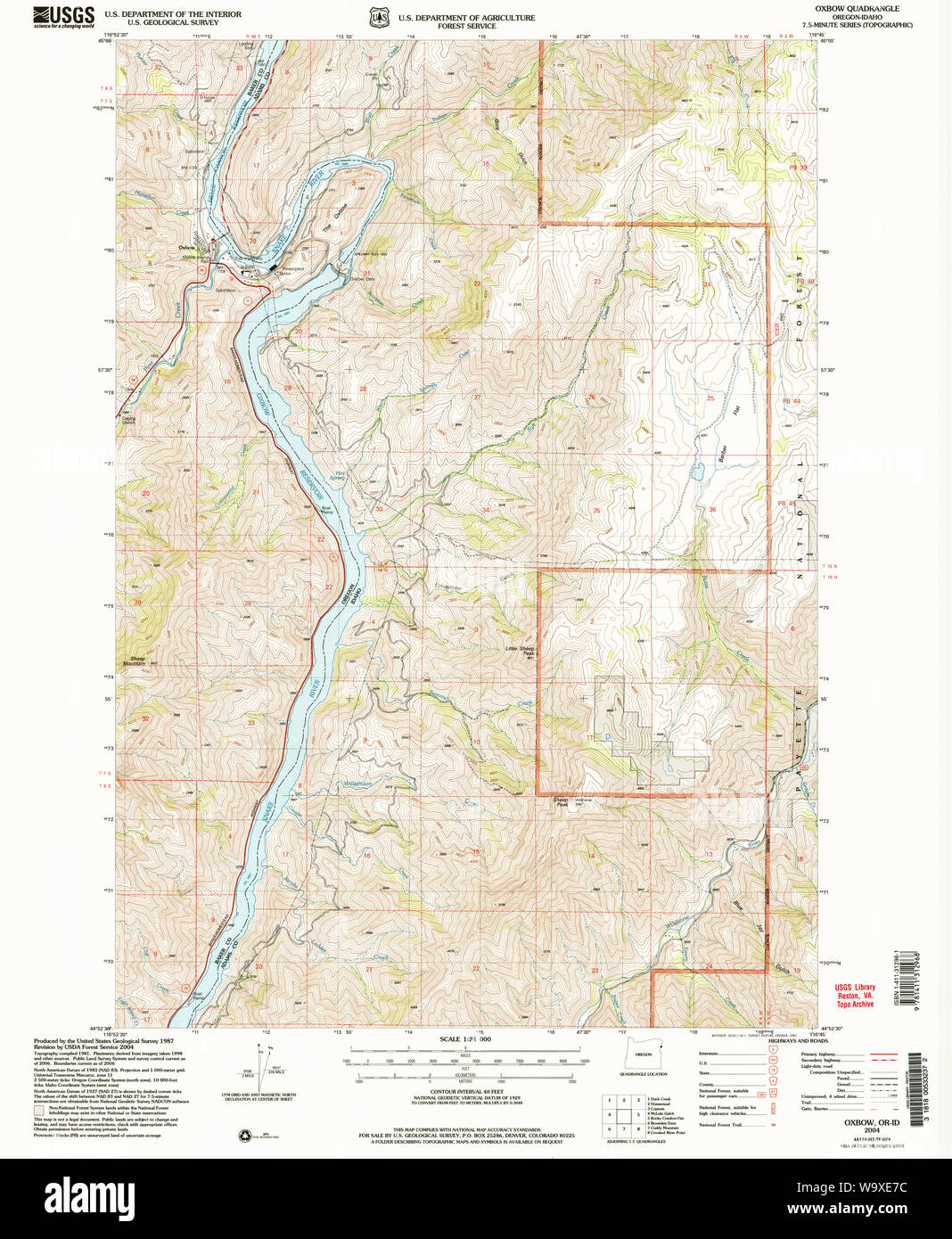Map of oxbow hi-res stock photography and images - Alamy