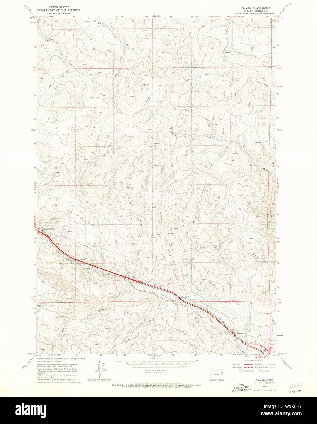 USGS Topo Map Oregon Oxman 281020 1987 24000 Restoration Stock Photo ...
