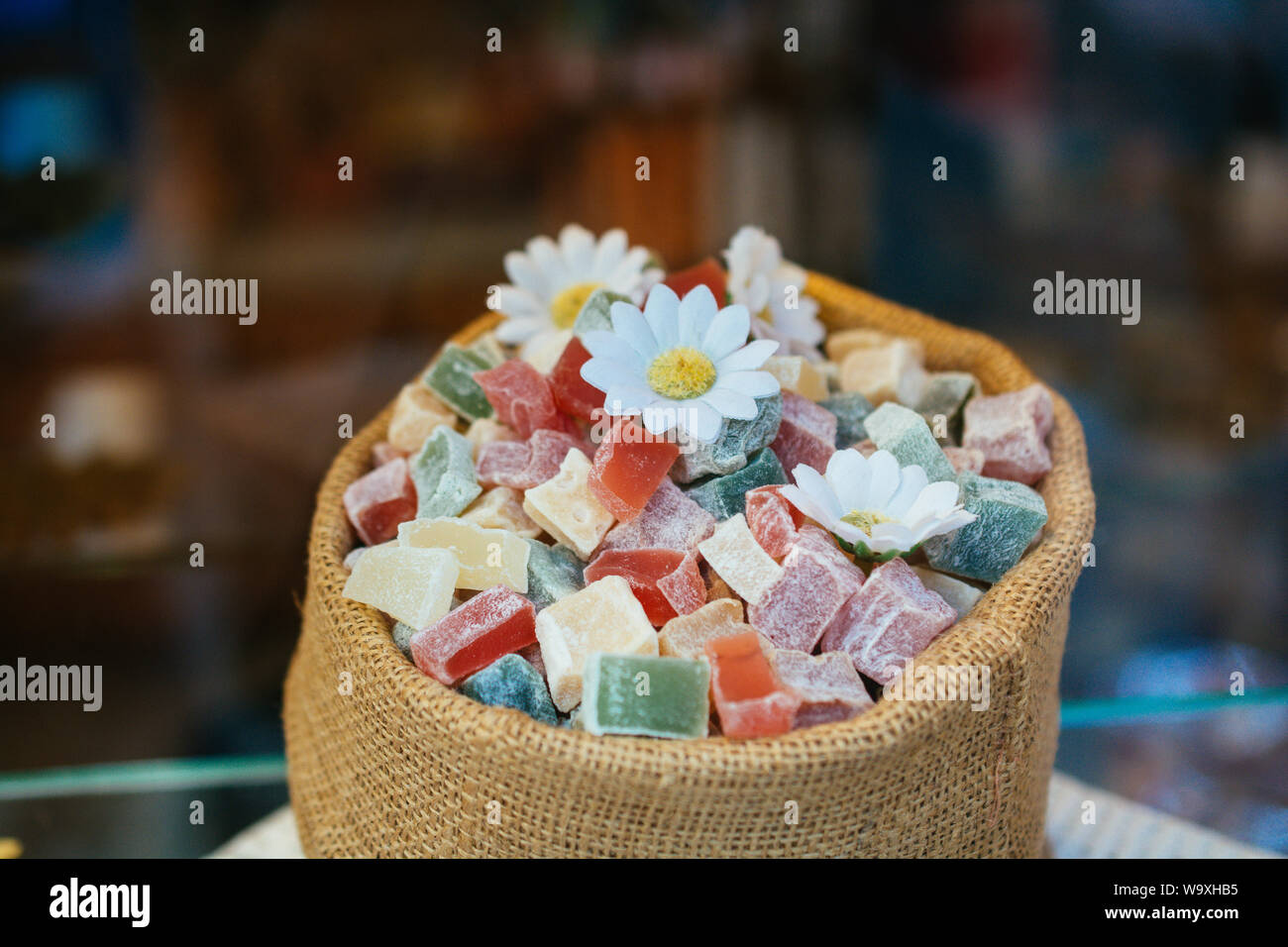 Load of traditional turkish delight lokum candy Stock Photo - Alamy