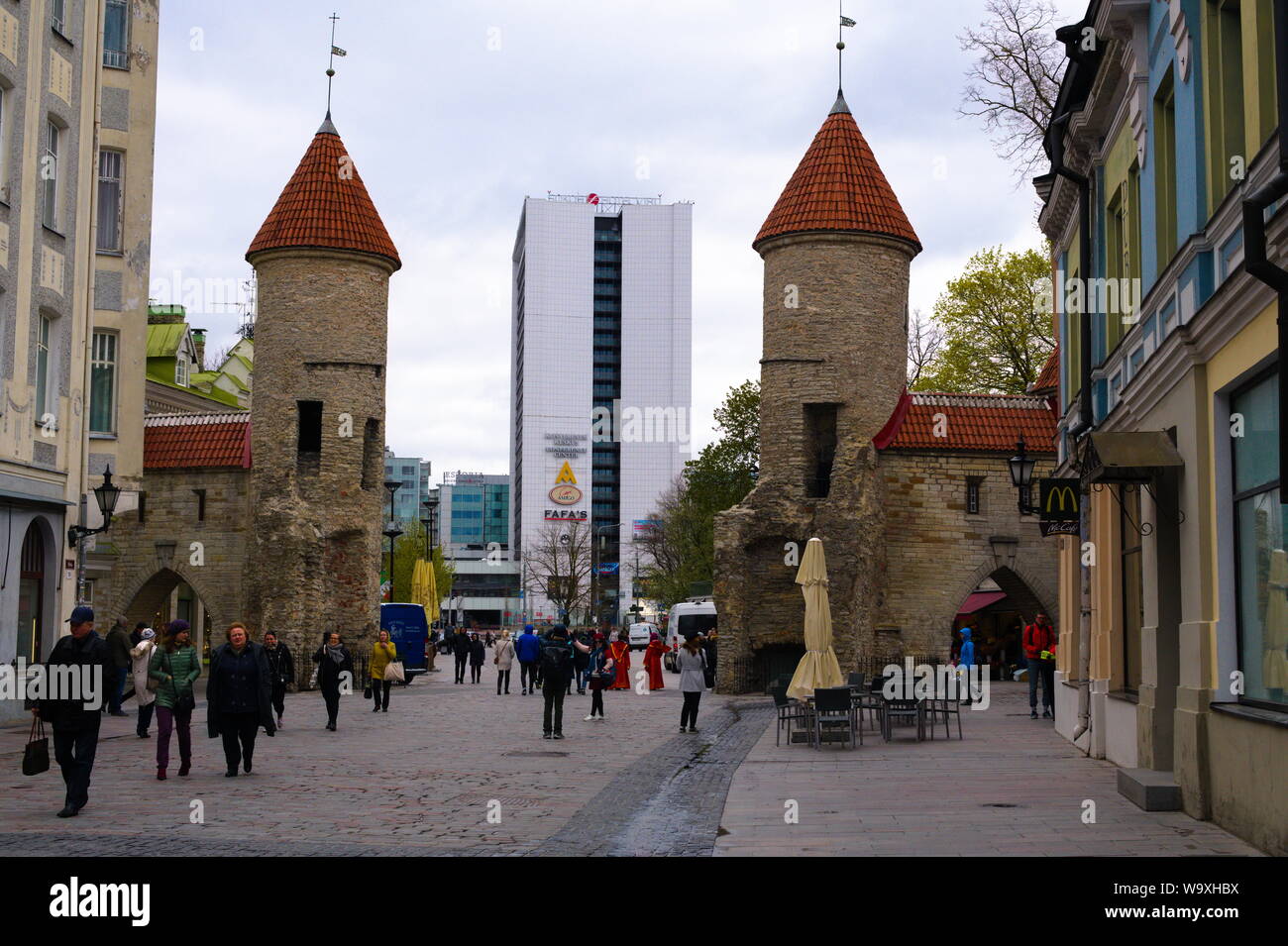 The old city walls of tallinn with towers hi-res stock photography and ...
