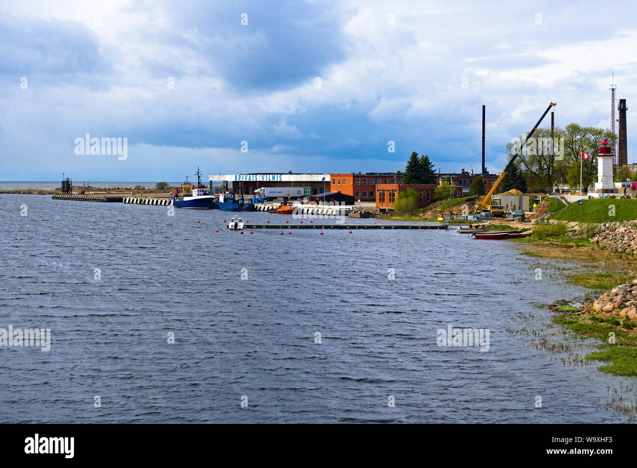 Salacgriva Port at the mouth of the Salaca River in Salacgriva, Latvia ...